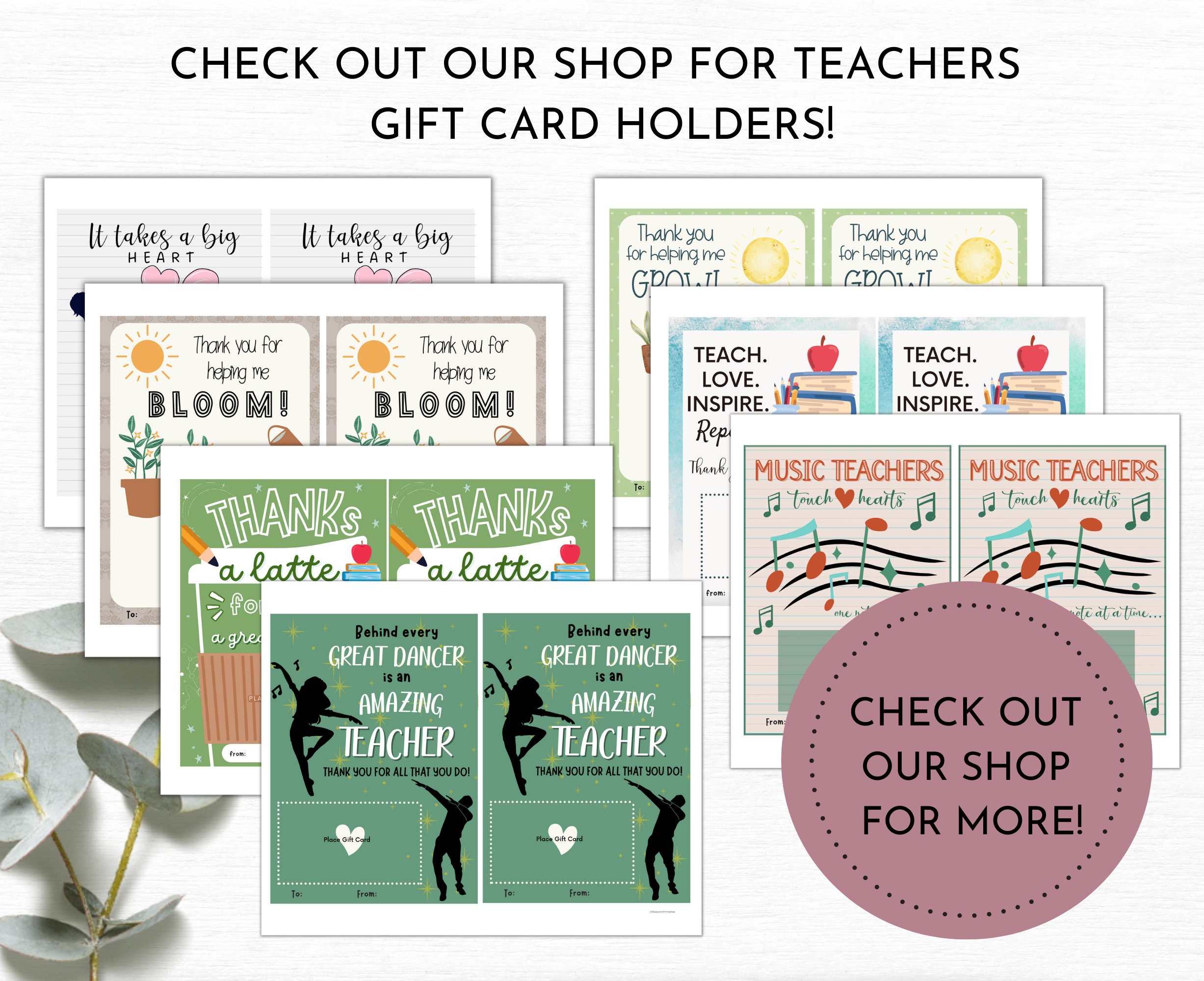 Thank You for Helping Me Bloom Teacher Appreciation Gift Card - Etsy
