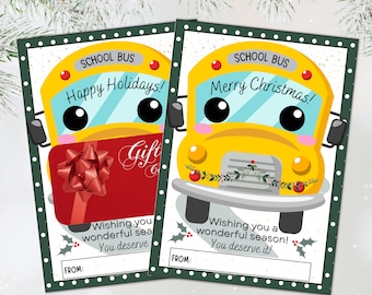 School Bus Driver Christmas Card, Bus Driver Card, Bus Driver Thank You ...