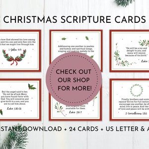 24 Christmas Scripture Cards Printable | Christmas Bible Verse for ...