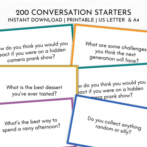 Icebreaker Games Bundle Printable Conversation Cards Dinner - Etsy UK