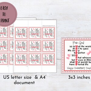 Christian Valentines Gift Tags | Bible Scripture Cards | John 3:16 ...