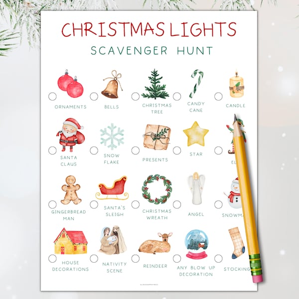 Christmas Scavenger Hunt - Etsy