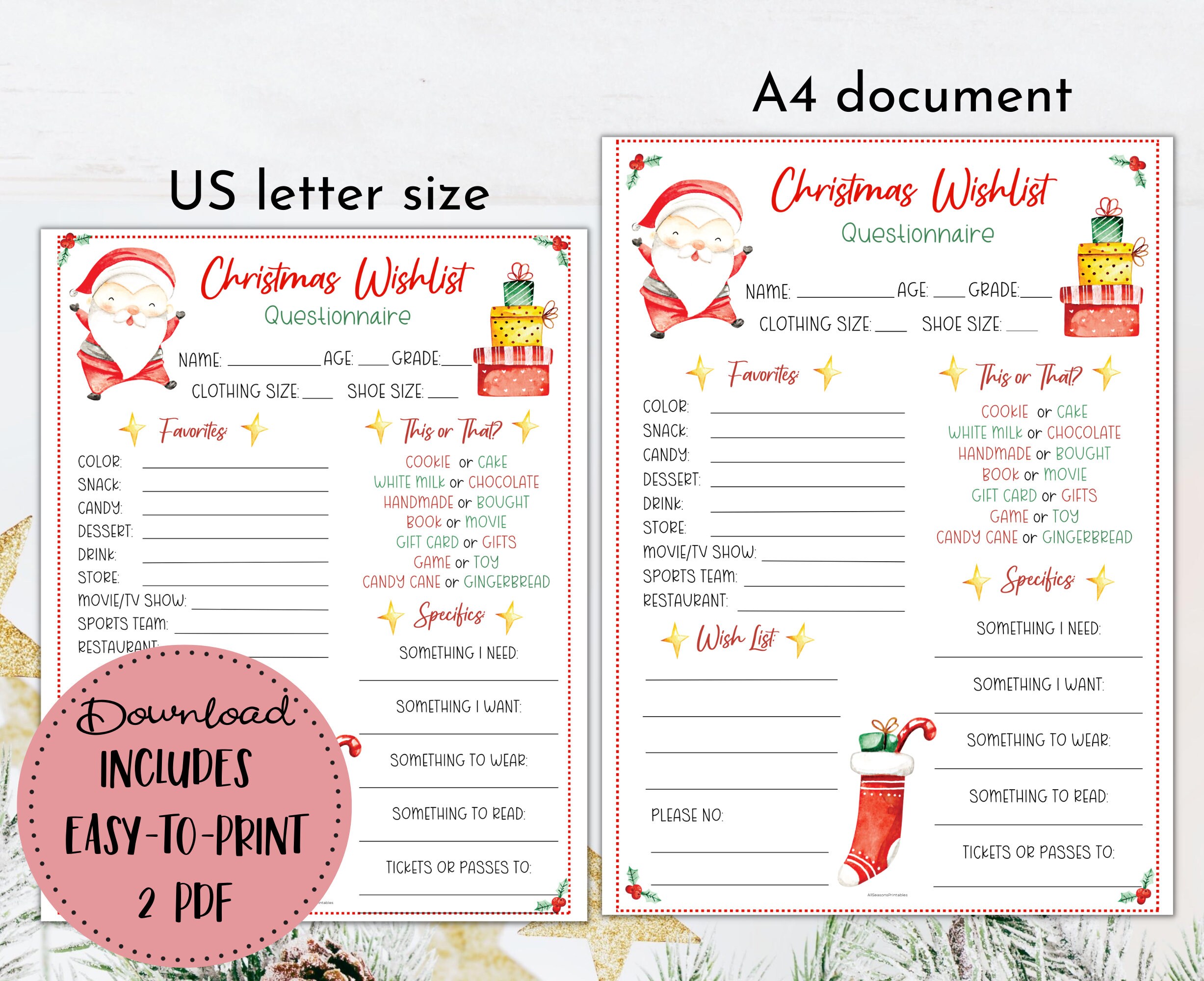 Kids Christmas Wishlist | Printable Christmas Wishlist | Christmas ...