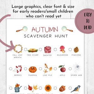 Fall Scavenger Hunt Printable Autumn Outdoor Activity Neighborhood ...