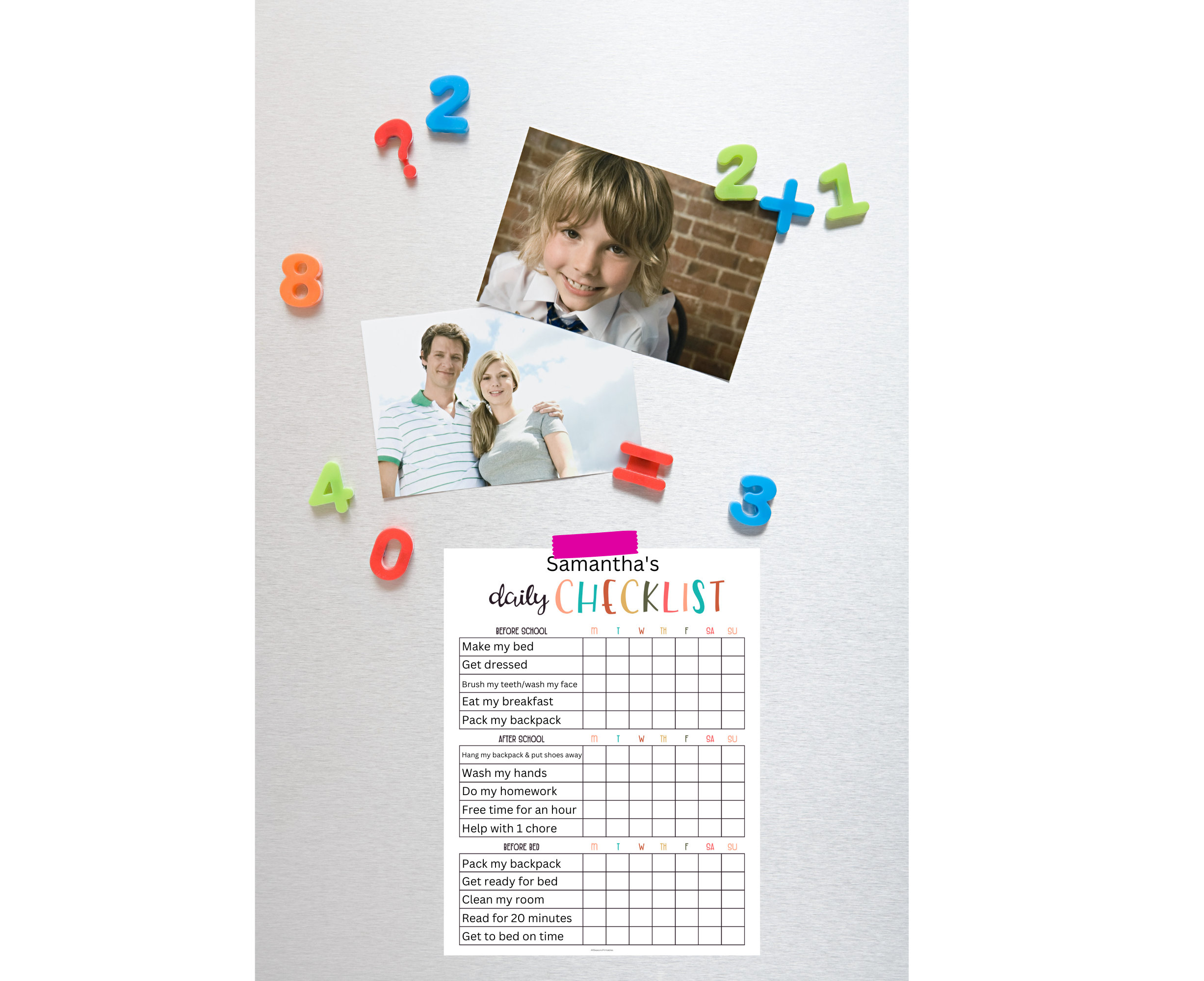 Kids Daily Checklist Editable | Kids Routine Chart | Kids ...