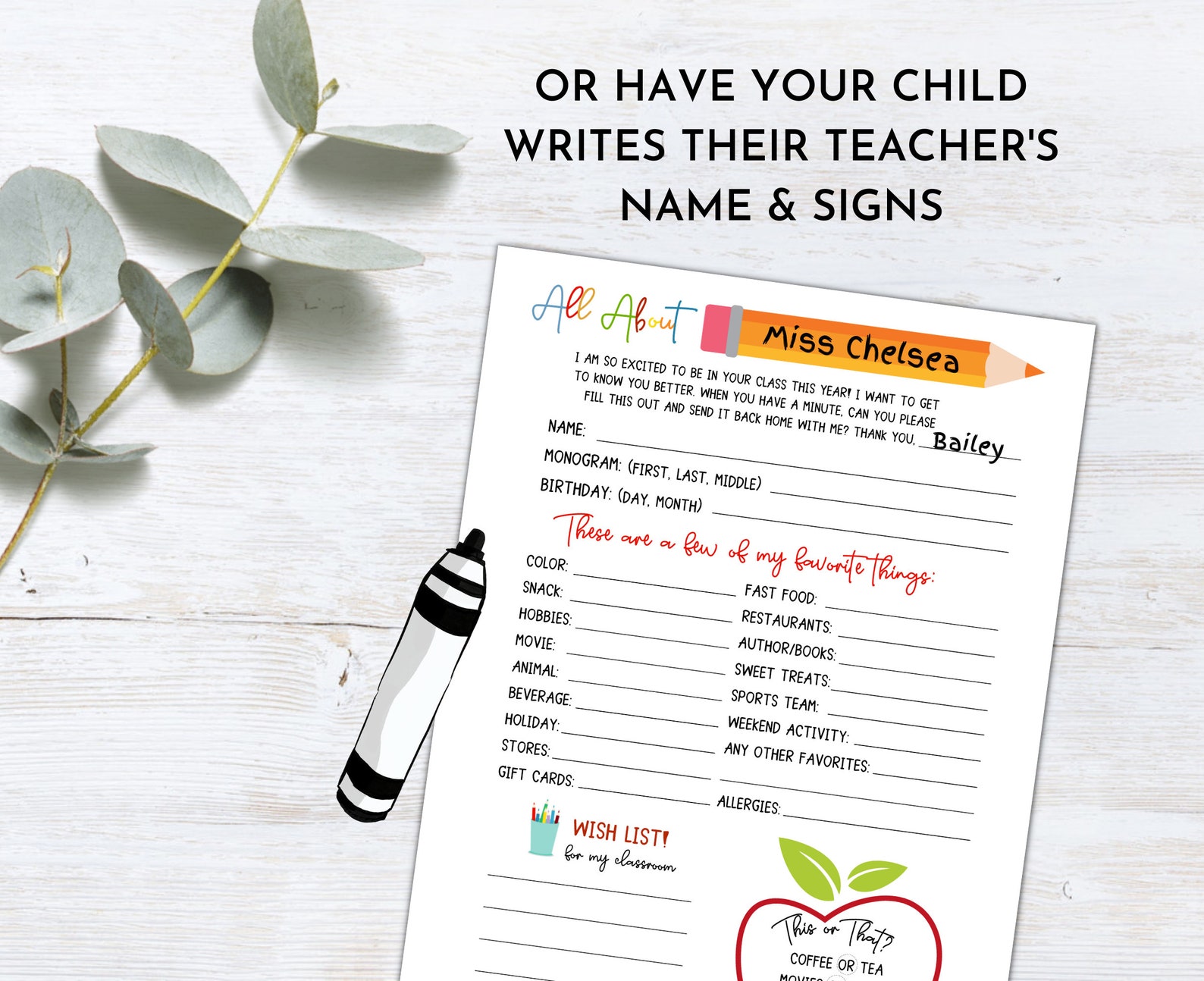 Teacher Survey | Teacher Favorites Survey | All About My Teacher ...