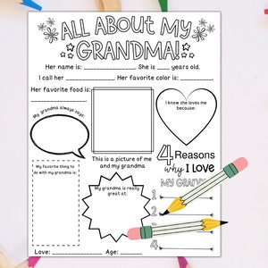 All About My Grandma Questionnaire All About My Nana | Etsy