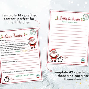 Letter to Santa Kit Printable | Letter to Santa Template With Envelope ...