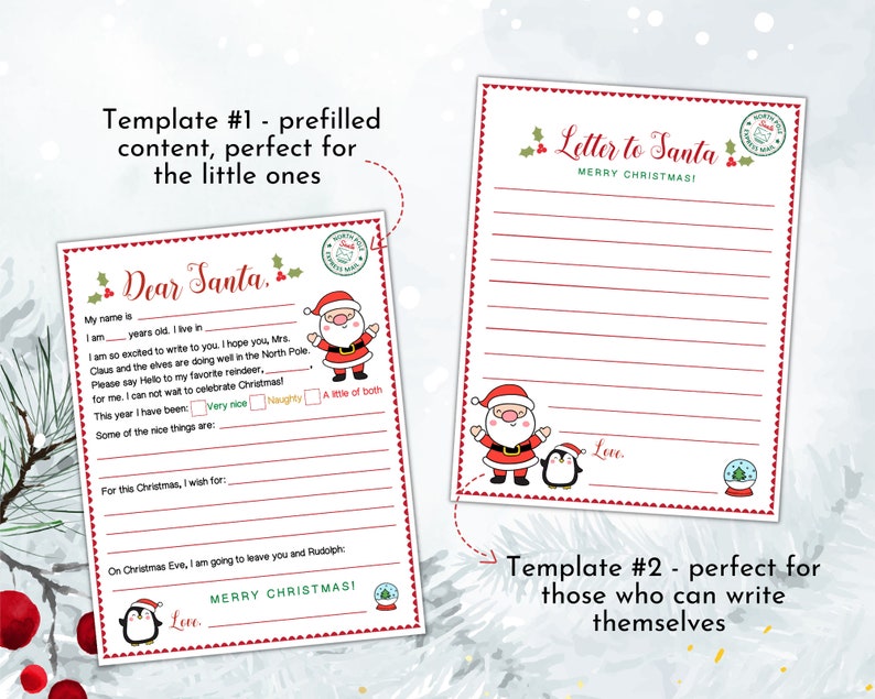 Letter to Santa Kit Printable | Letter to Santa Template With Envelope ...