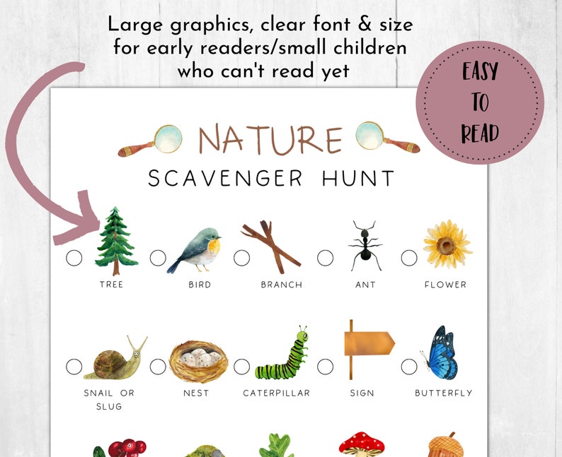 Nature Scavenger Hunt Printable Kids Scavenger Hunt Kids - Etsy