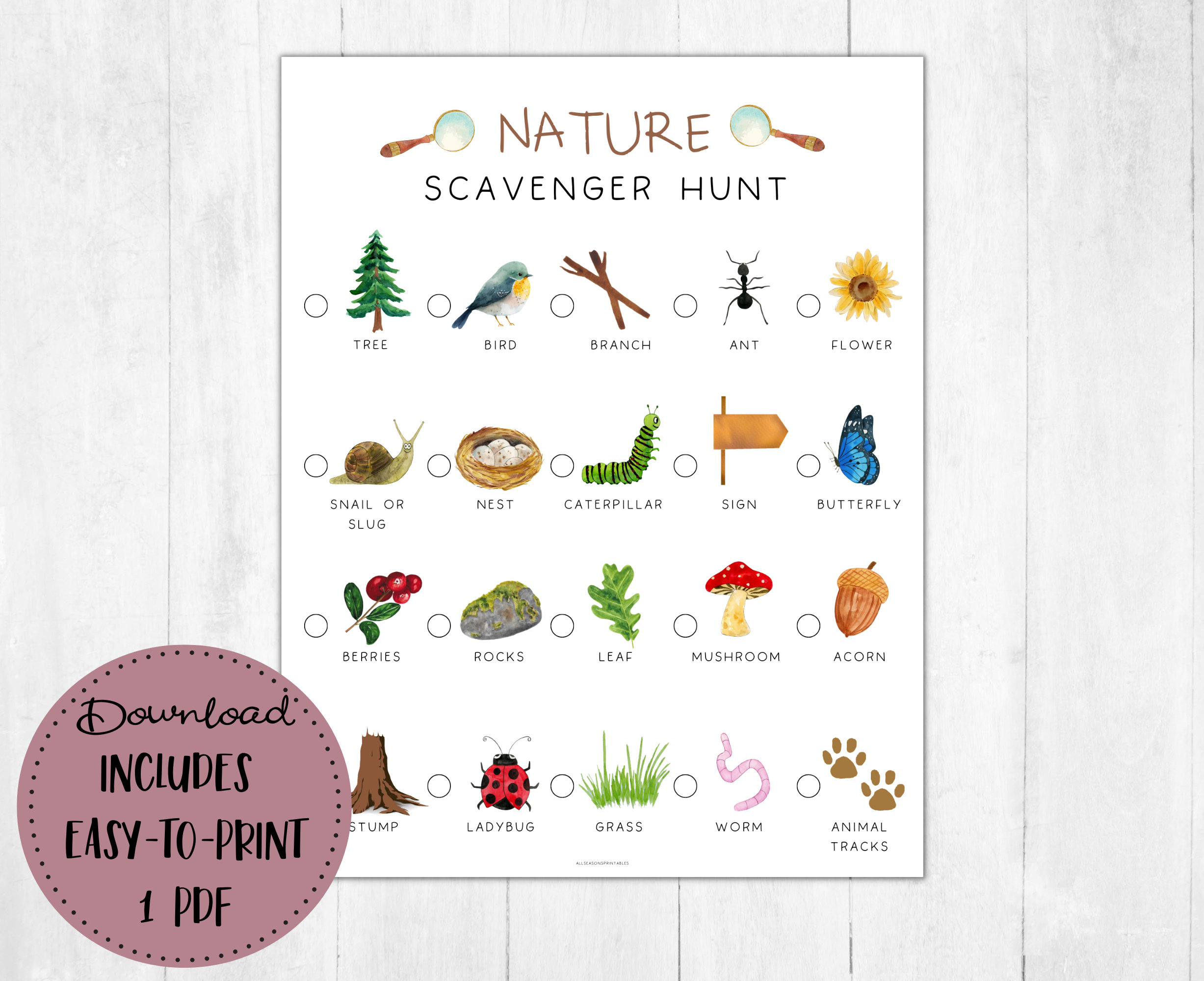 Nature Scavenger Hunt Printable | Kids Scavenger Hunt | Kids Outdoor ...