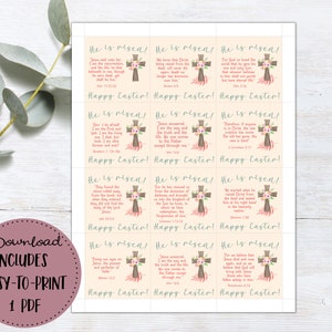 He is Risen Gift Tag | Religious Easter Gift Tag | Christian Easter ...