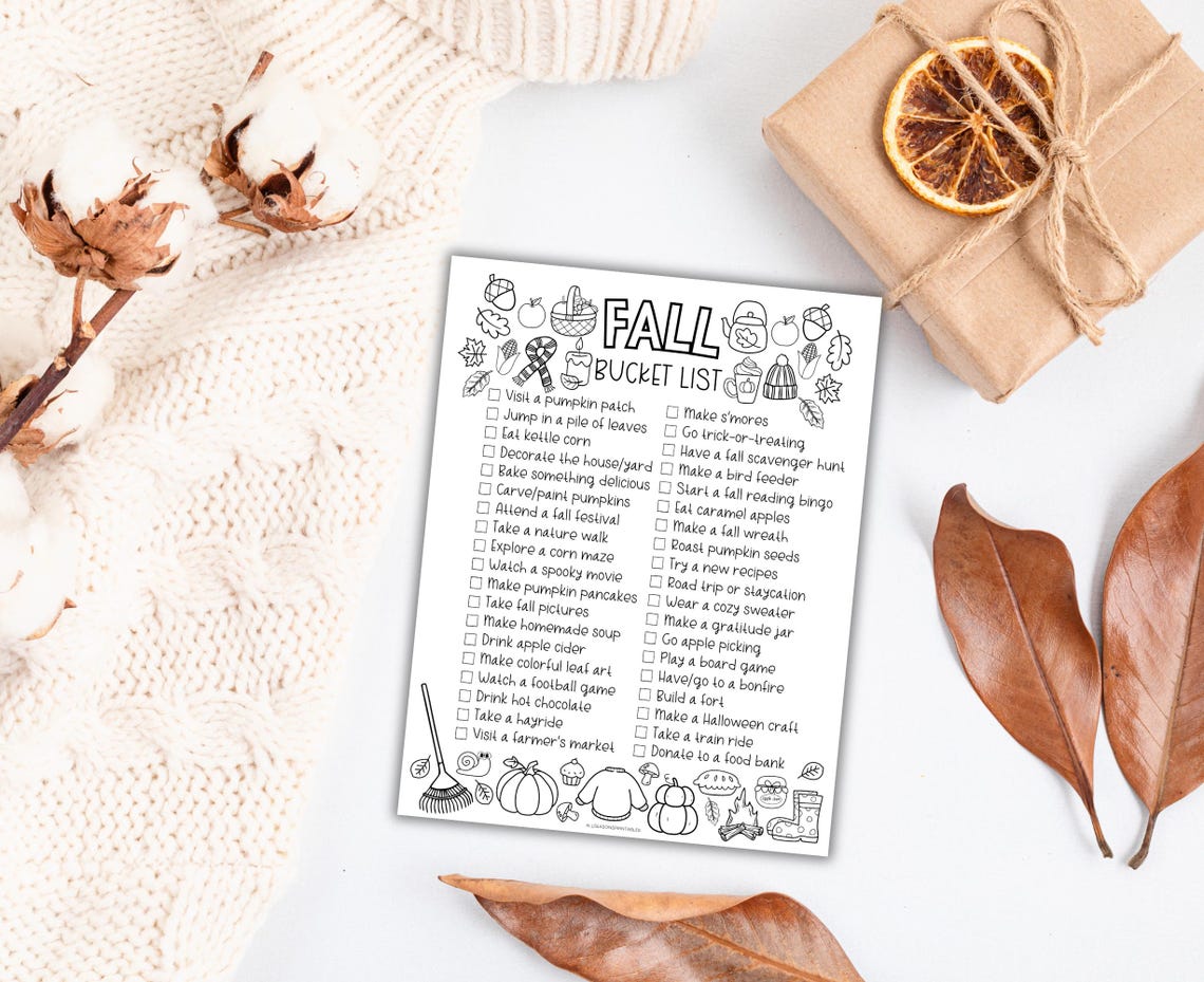 Fall Bucket List for Families, Fall Bucket List Printable, Editable ...