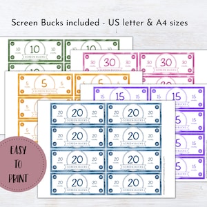 Editable Screen Time Checklist | How to Earn Screen Time Chart | Daily ...