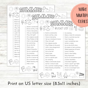 Summer Bucket List Printable | Summer Bucket List for Kids | Summer ...