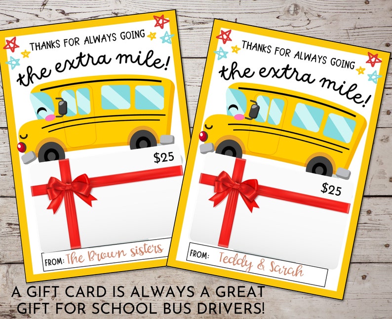Bus Driver Gift Card Holder | Printable School Bus Gift | Teacher ...