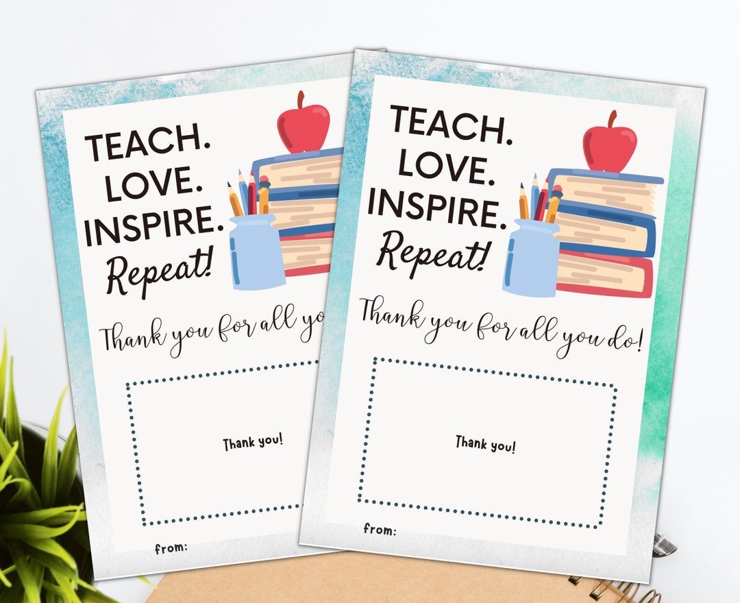Teach Love Inspire Teacher Appreciation Gift Card Holder | Teacher ...