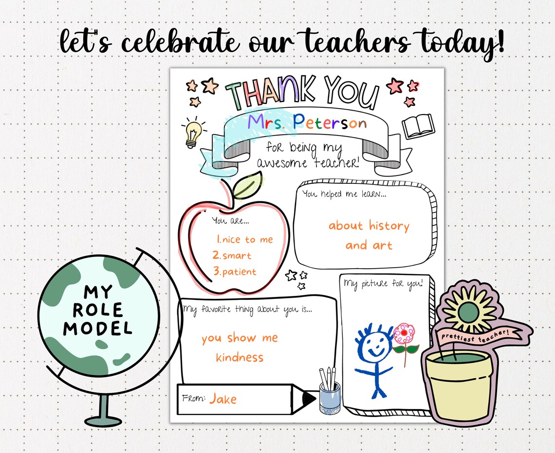 Español Teacher Appreciation Printable Para Mi Una Maestra - Etsy