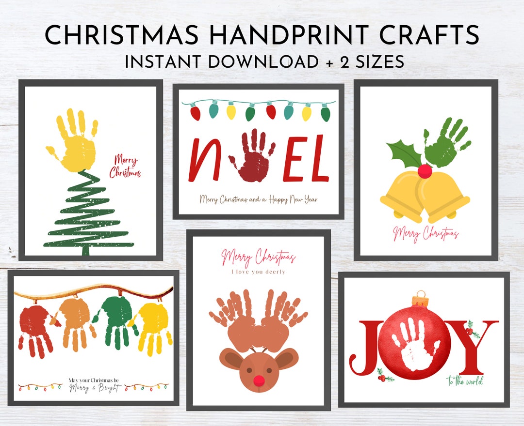 Christmas Handprint Art Christmas Handprint Crafts for - Etsy