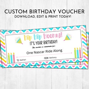 Birthday Voucher Editable | Custom Birthday Voucher | Birthday ...