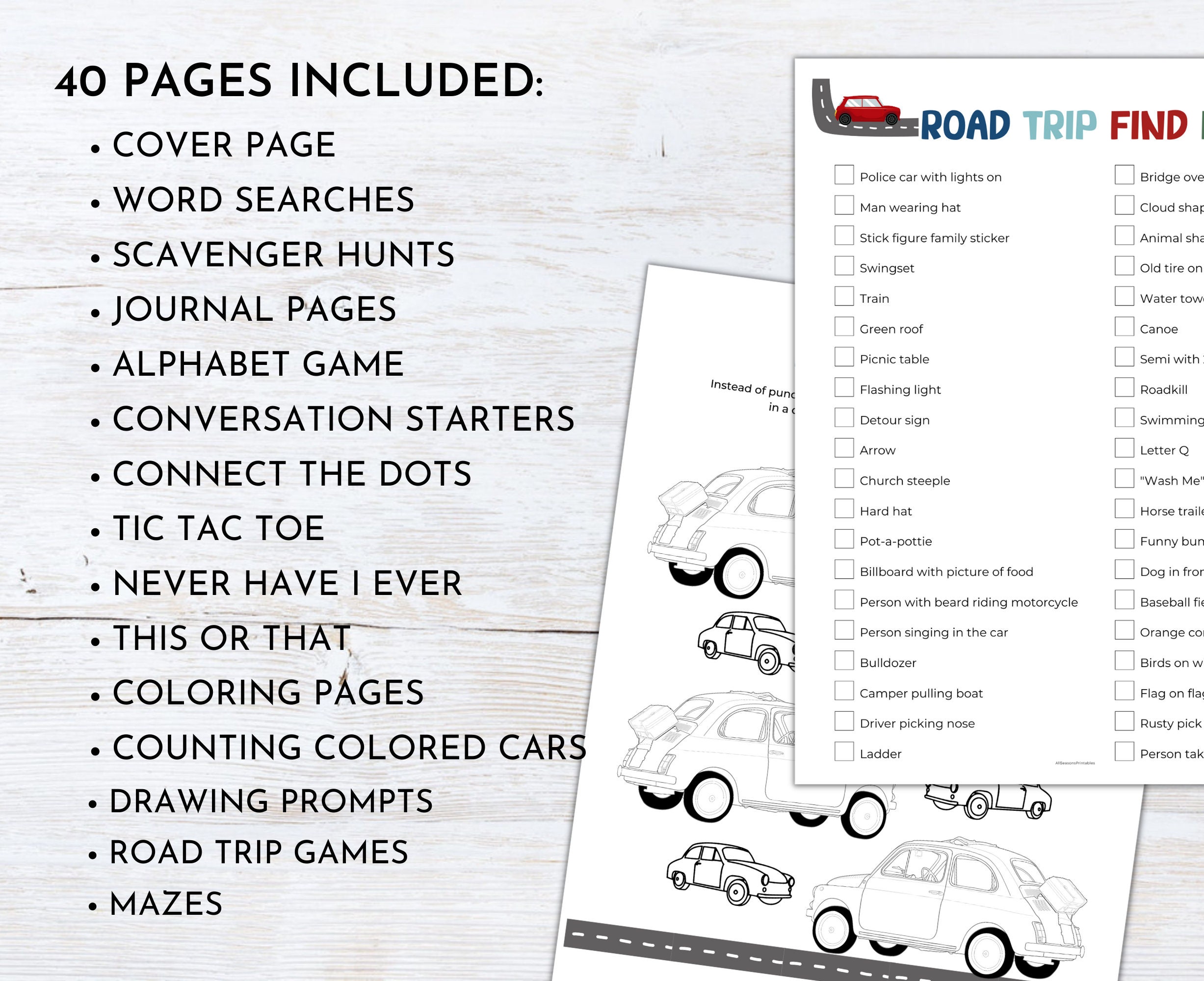 Road Trip Activity Pack Printable | Road Trip Activities for Kids ...