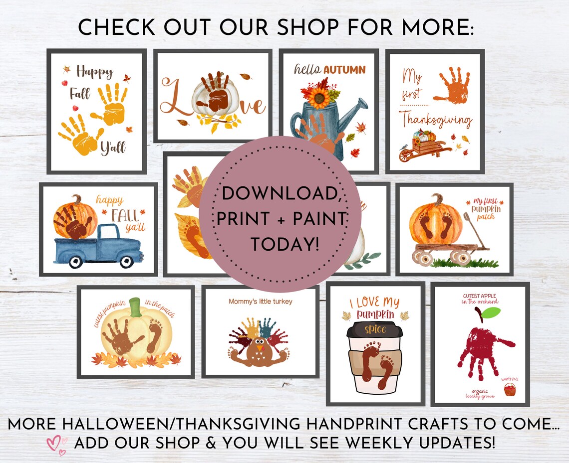 Fall Handprint Craft Autumn Handprint Activity DIY Newborn - Etsy