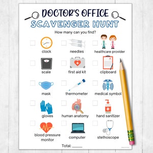 Doctor's Office Scavenger Hunt Printable | Medical Office Scavenger ...