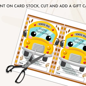 School Bus Thanksgiving Gift Card Holder | Printable School Bus Gift ...