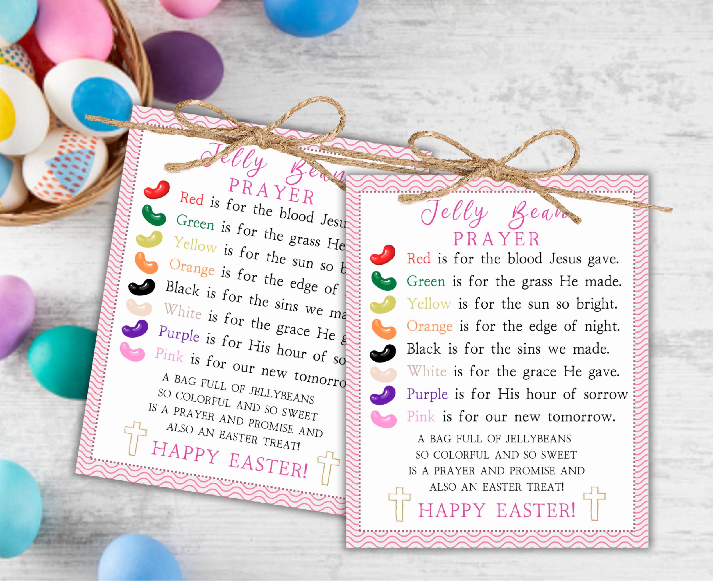 Jelly Bean Prayer Poem Printable, Jelly Bean Prayer Gift Tag, Christian ...
