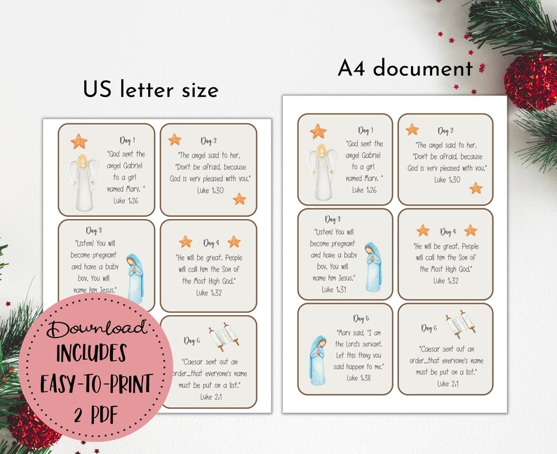 Kids Nativity Advent Calendar Printable | Advent Calendar for Kids ...