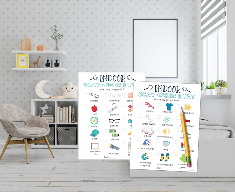Indoor Scavenger Hunt Printable Indoor Activity for Kids - Etsy