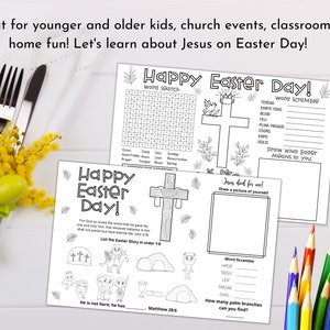 Christian Easter Placemat Activities | Easter Placemat Activity Sheets ...