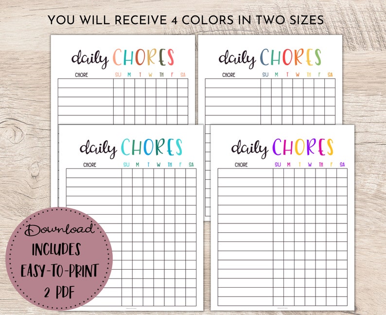 Editable Chore Chart Kids Chore Chart Chore Chart - Etsy