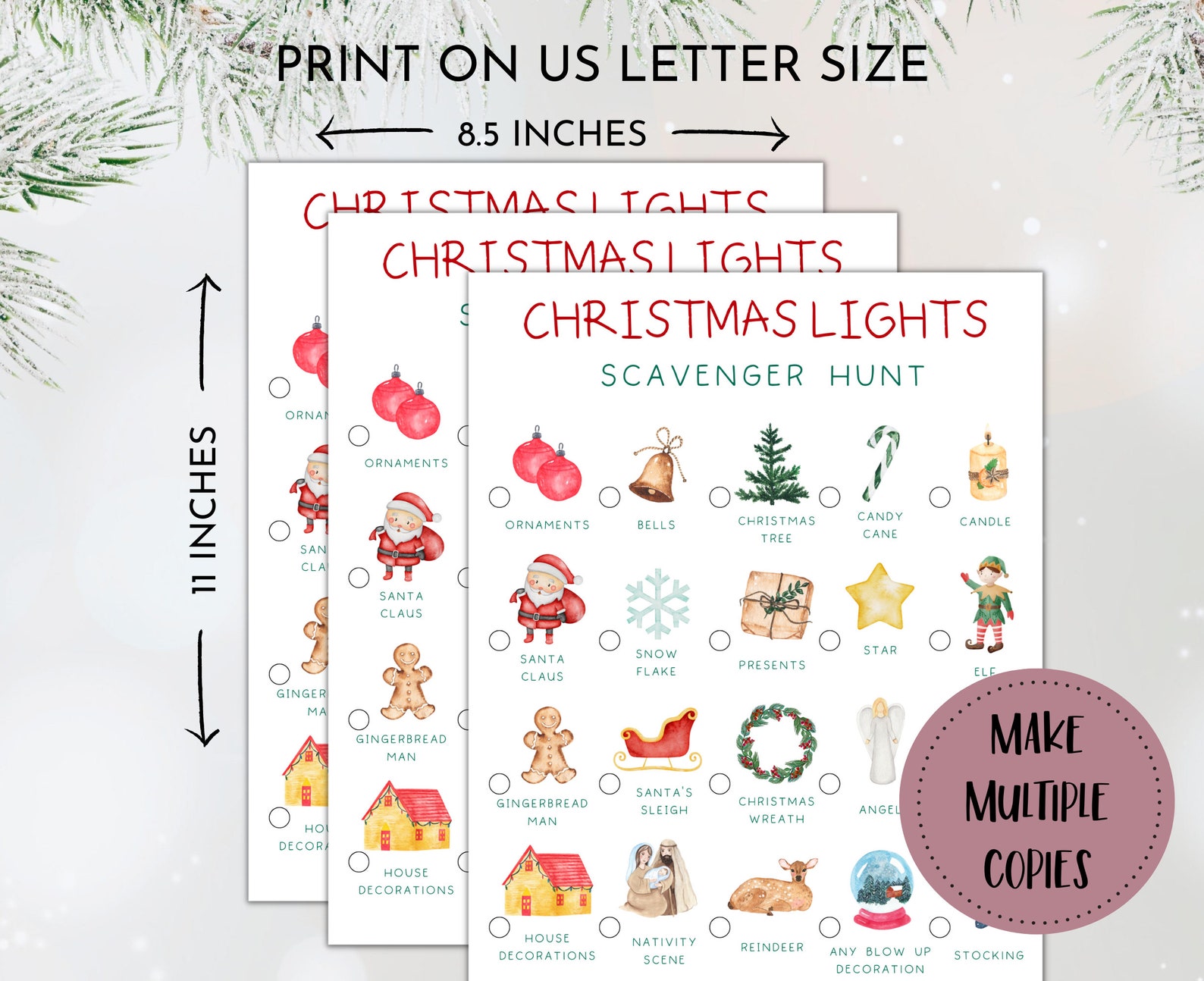 Christmas Lights Scavenger Hunt Holiday Scavenger Hunt - Etsy