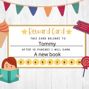 Editable Reward Punch Cards | Printable Punch Cards | Printable Reward ...