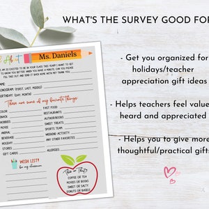Teacher Survey | Teacher Favorites Survey | All About My Teacher ...