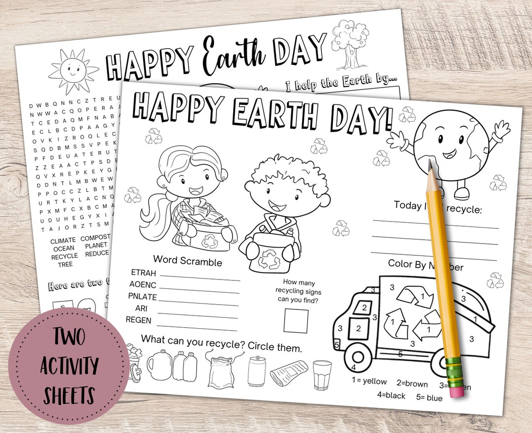 Earth Day Placemat Activities | Printable Earth Day Worksheets | Earth ...