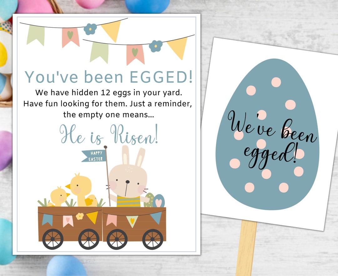 You've Been EGGED Easter Sign | He is Risen | Christian Easter Activity ...