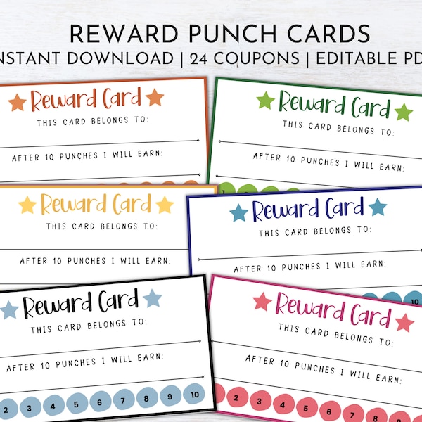 Printable Punch Card - Etsy