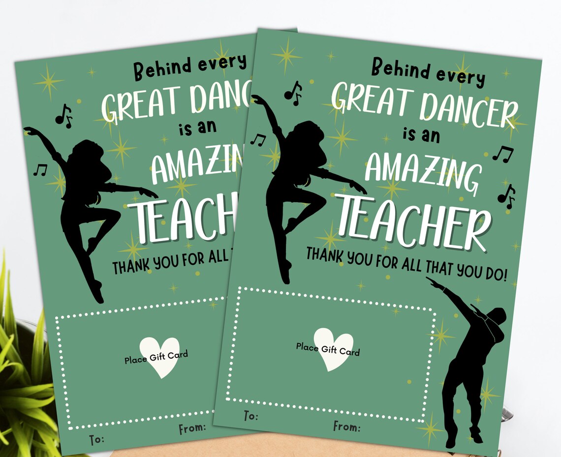 Dance Teacher Appreciation Gift Card Holder Dance Teacher - Etsy