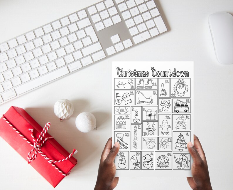 Christmas Calendar Countdown Printable | Christmas Advent Coloring ...