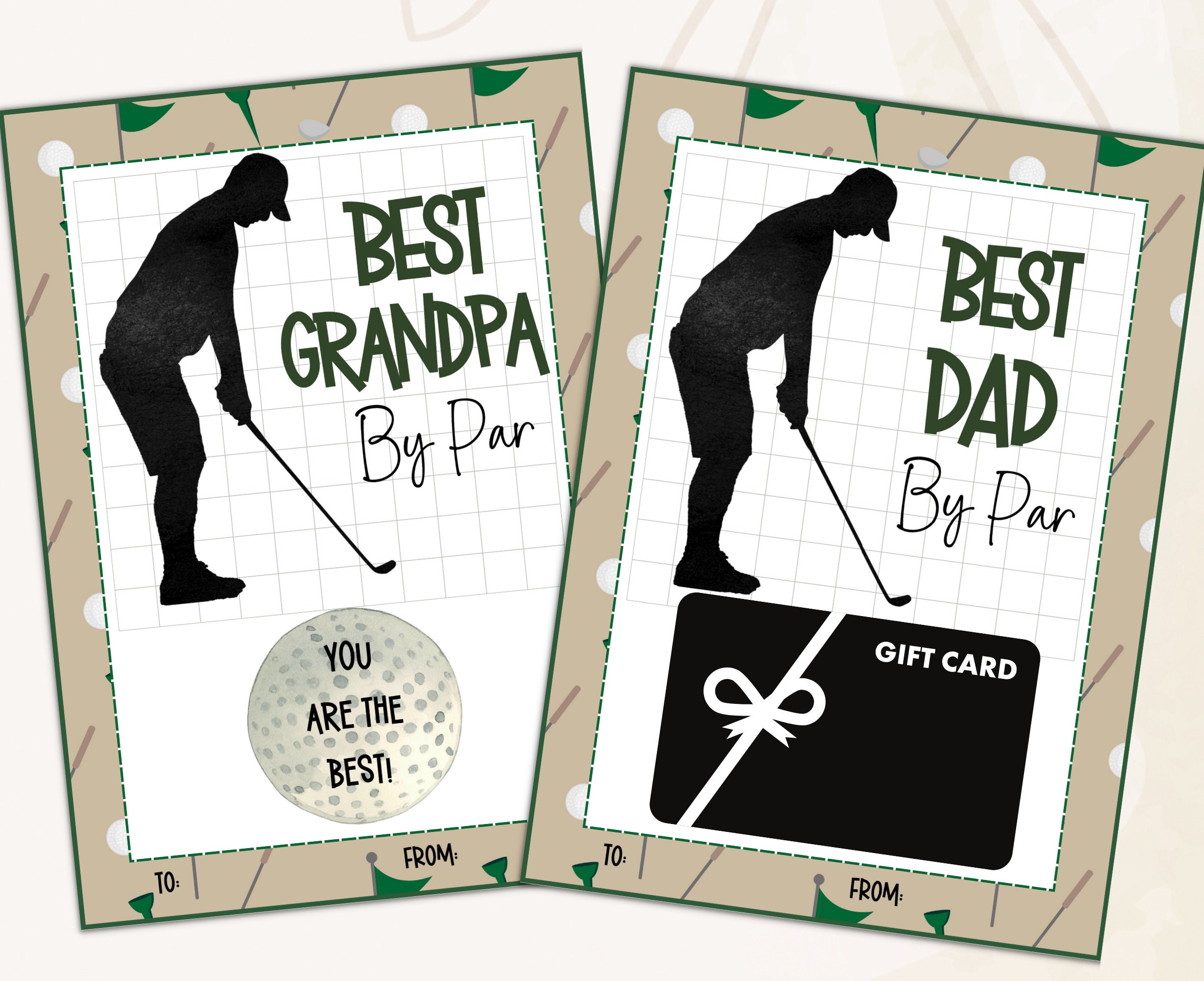 Golf Gift Card Holder Printable Father's Day Golf Gift - Etsy