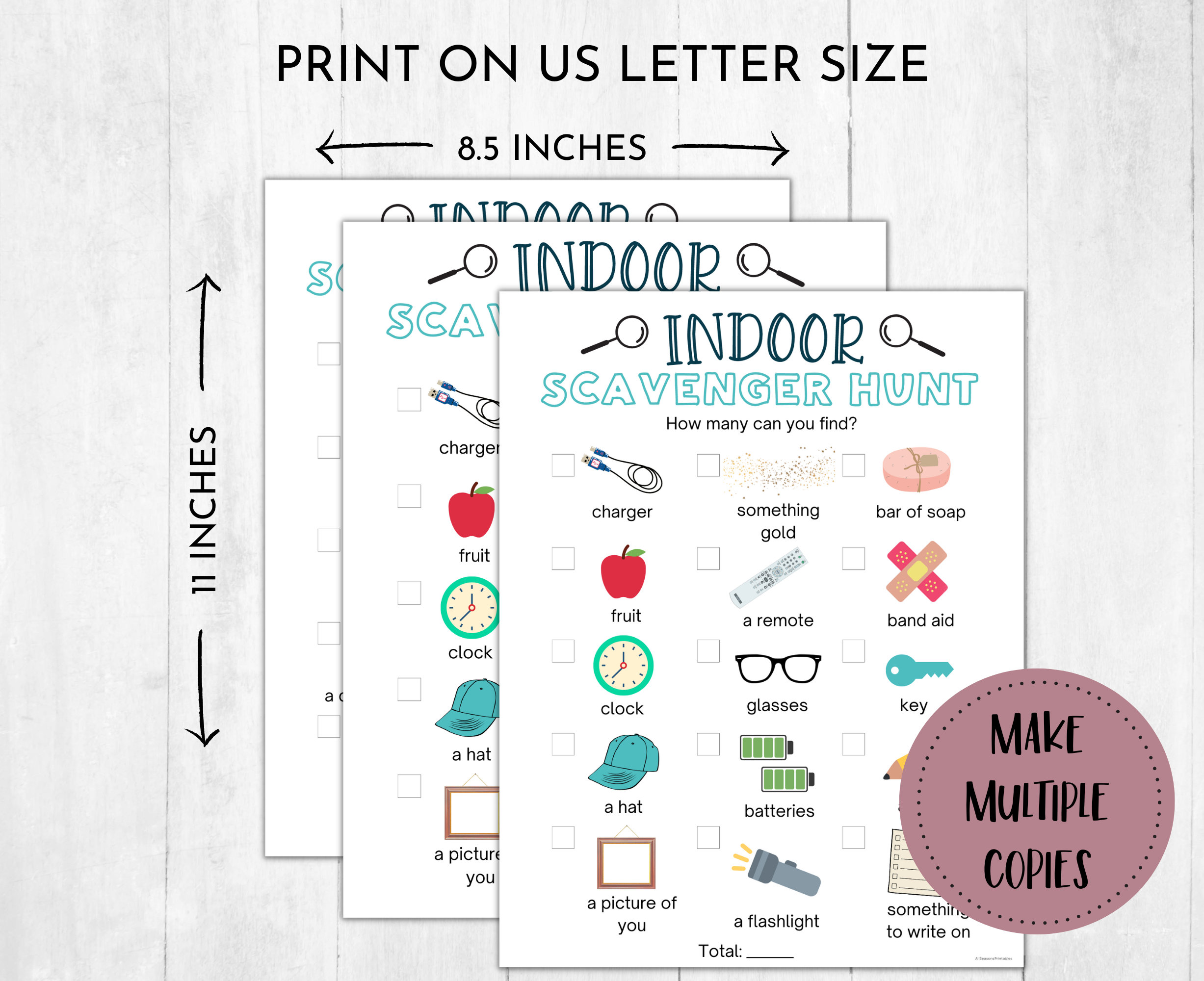 Indoor Scavenger Hunt Printable Indoor Activity for Kids - Etsy