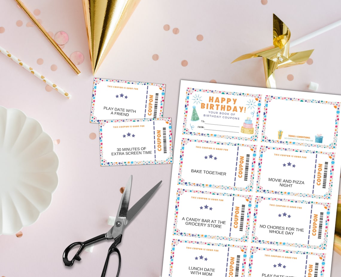 Birthday Coupon Book | Printable Birthday Coupons for Kids | Birthday ...