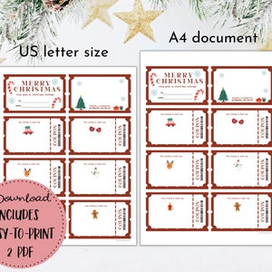 Kids Christmas Coupon Book Printable | Christmas Coupons Editable ...