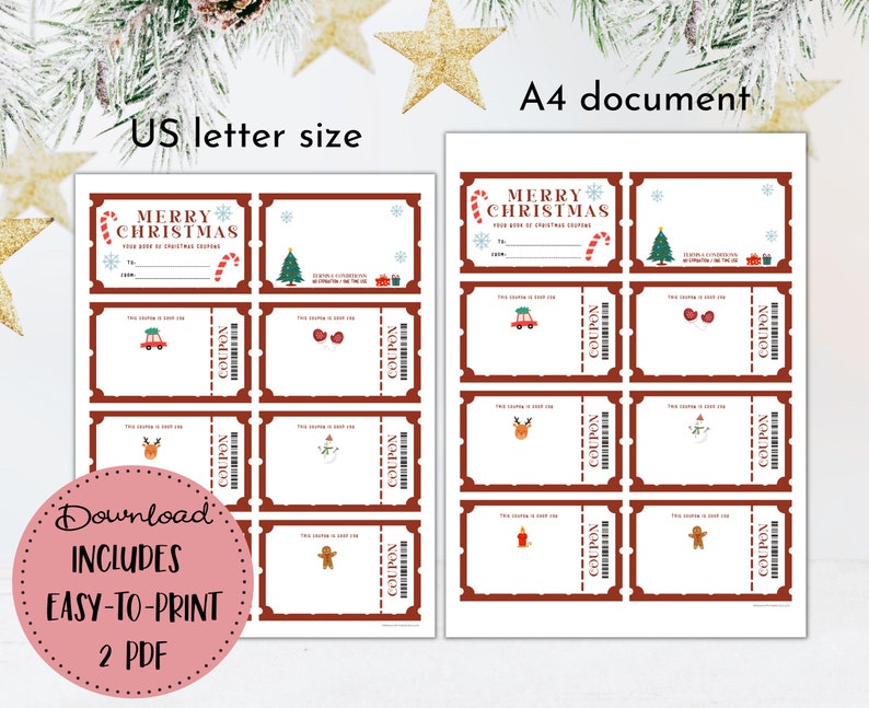 Kids Christmas Coupon Book Printable Christmas Coupons - Etsy