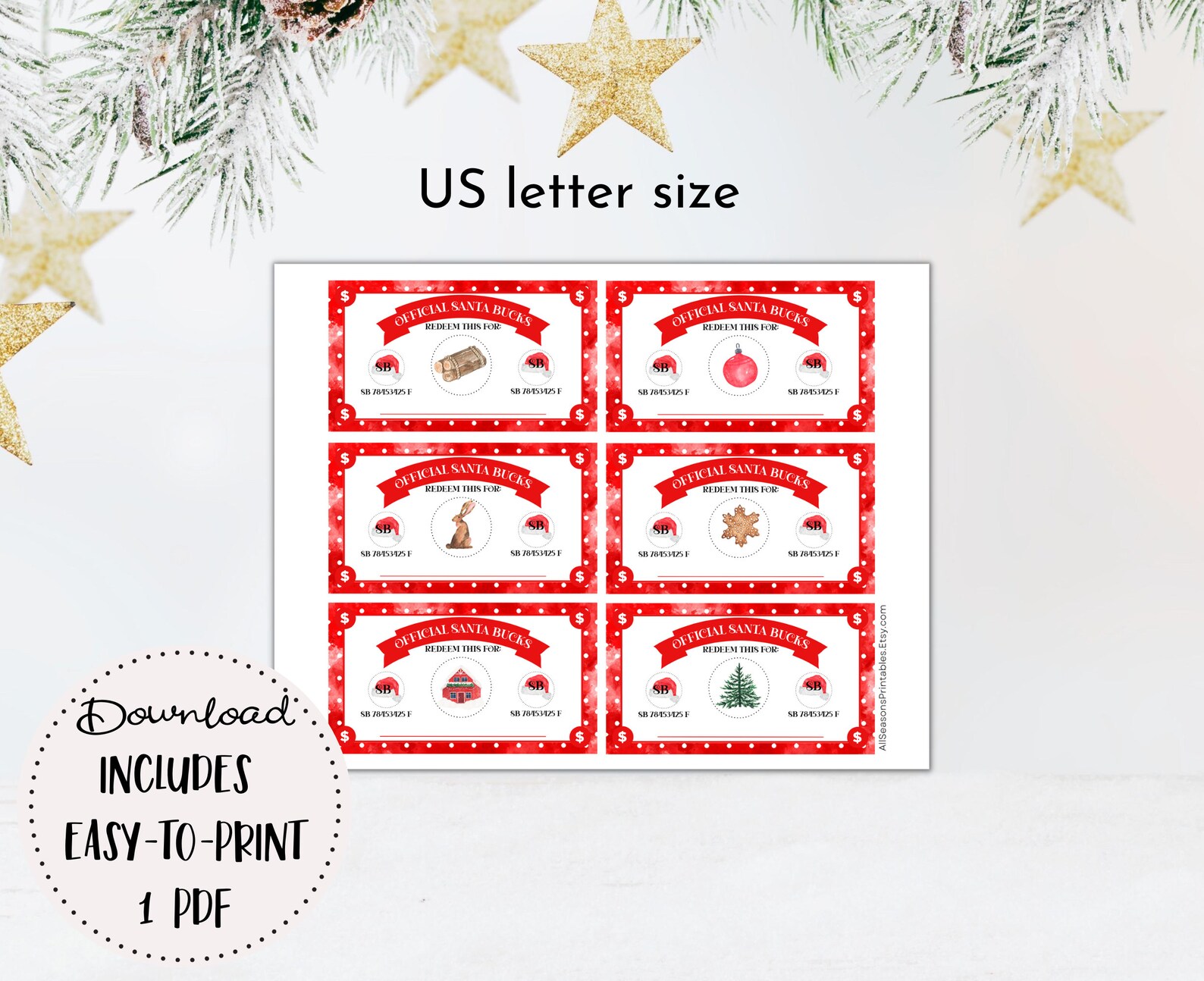 Editable Santa Bucks | Kids Christmas Coupons | Non Candy Stocking ...