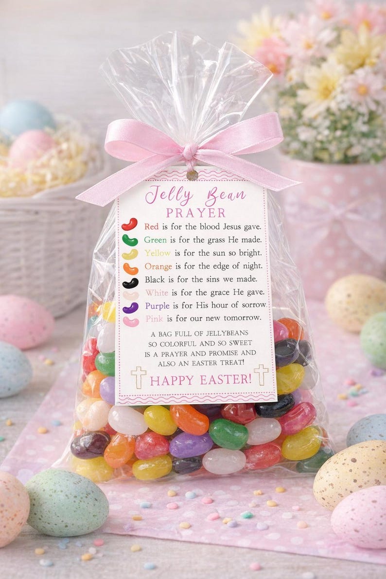 Jelly Bean Prayer Poem Printable, Jelly Bean Prayer Gift Tag, Christian ...