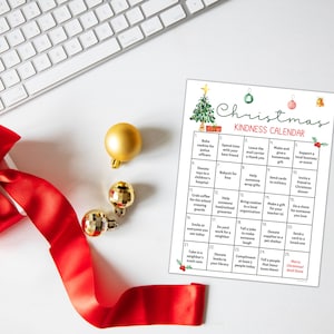 Christmas Acts of Kindness Calendar | Editable Christmas Holiday ...