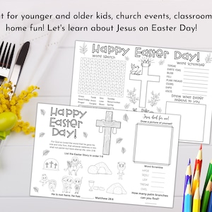 Christian Easter Placemat Activities | Easter Placemat Activity Sheet ...